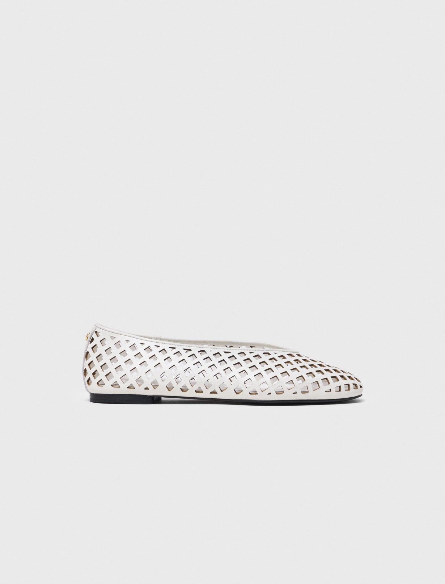 Ballerine in pelle traforata Bianco donna | Maje